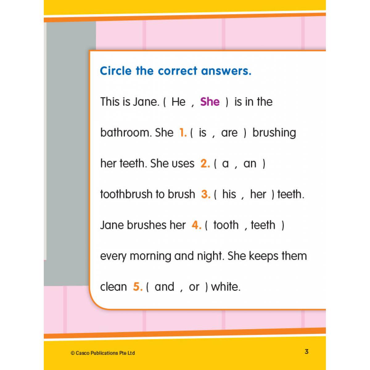 Pre-School English Cloze Passage