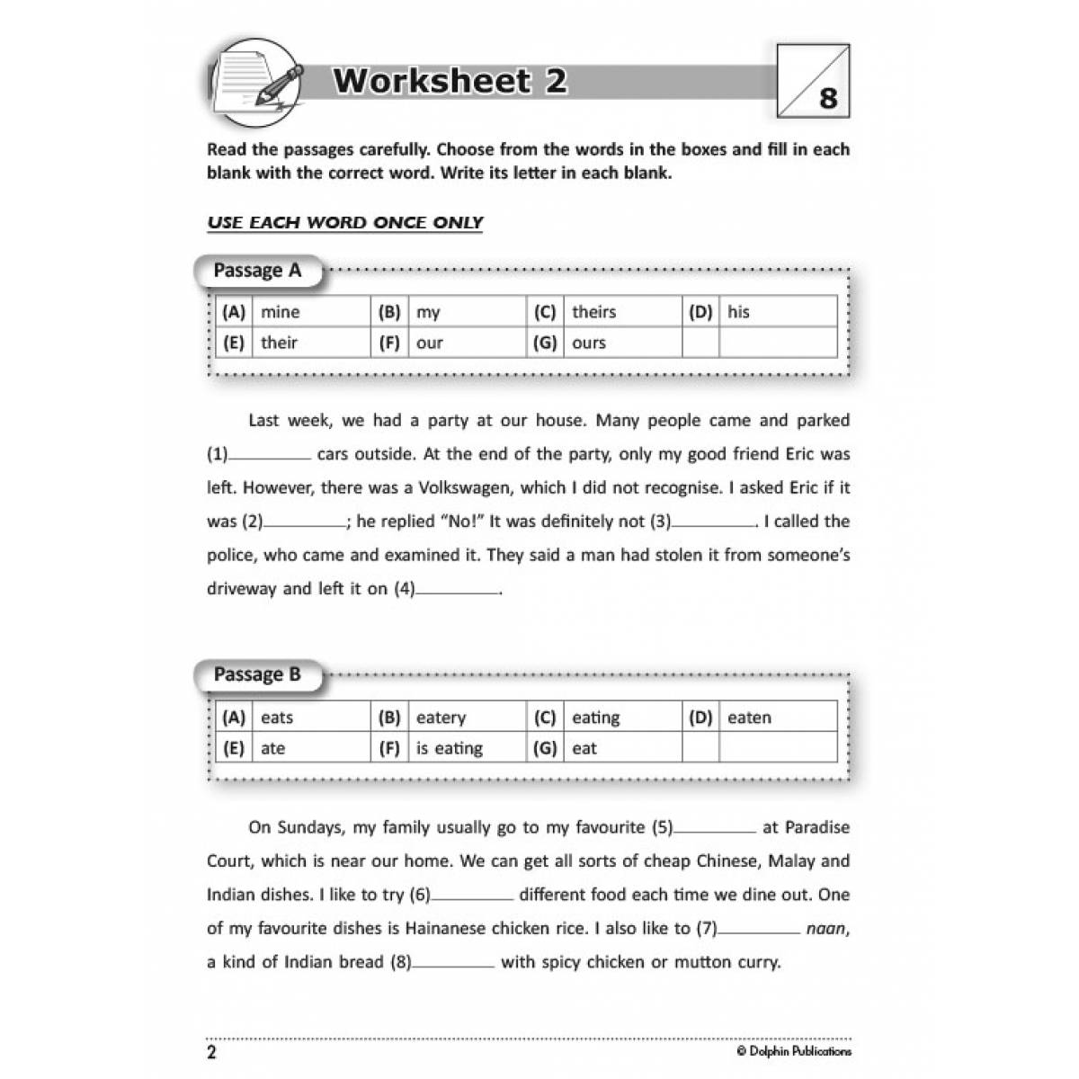Primary Grammar Worksheets 2
