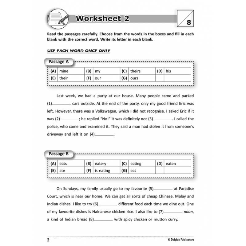 Primary Grammar Worksheets 2