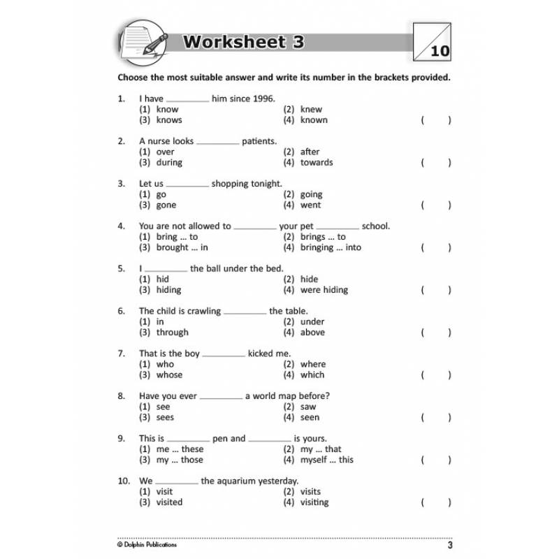 Primary Grammar Worksheets 3
