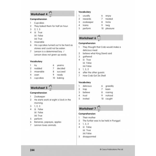 English Comprehension Worksheets Primary 1