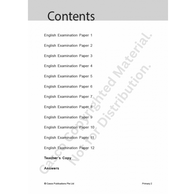 English Examination Papers Primary 2 (Pack)