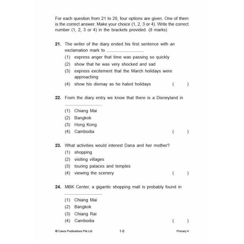 English Examination Papers Primary 4 (Pack)