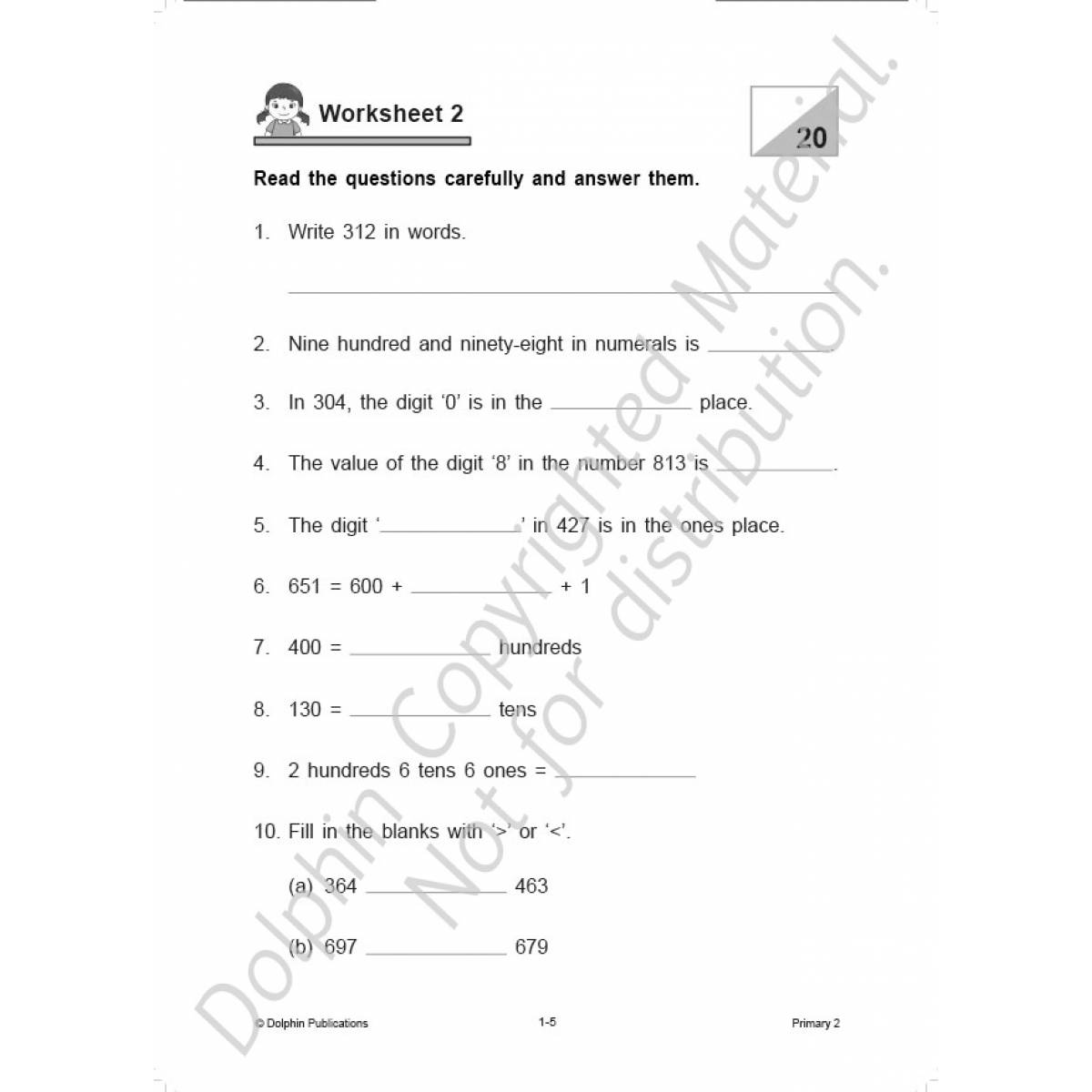 Topical Maths Worksheets Primary 2 (Pack)