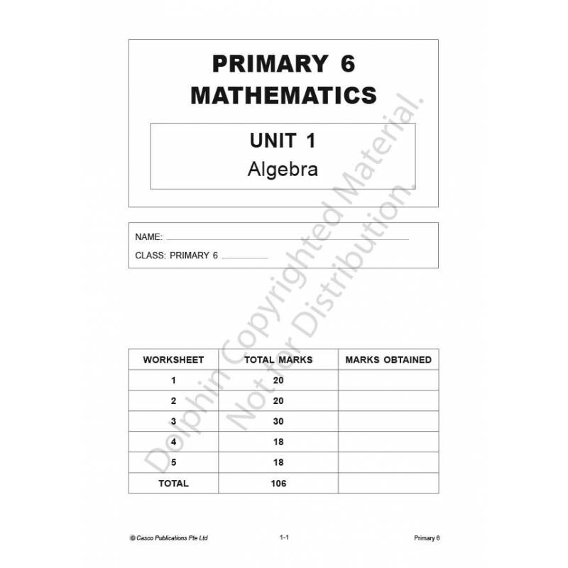 Topical Maths Worksheets Primary 6 (Pack)
