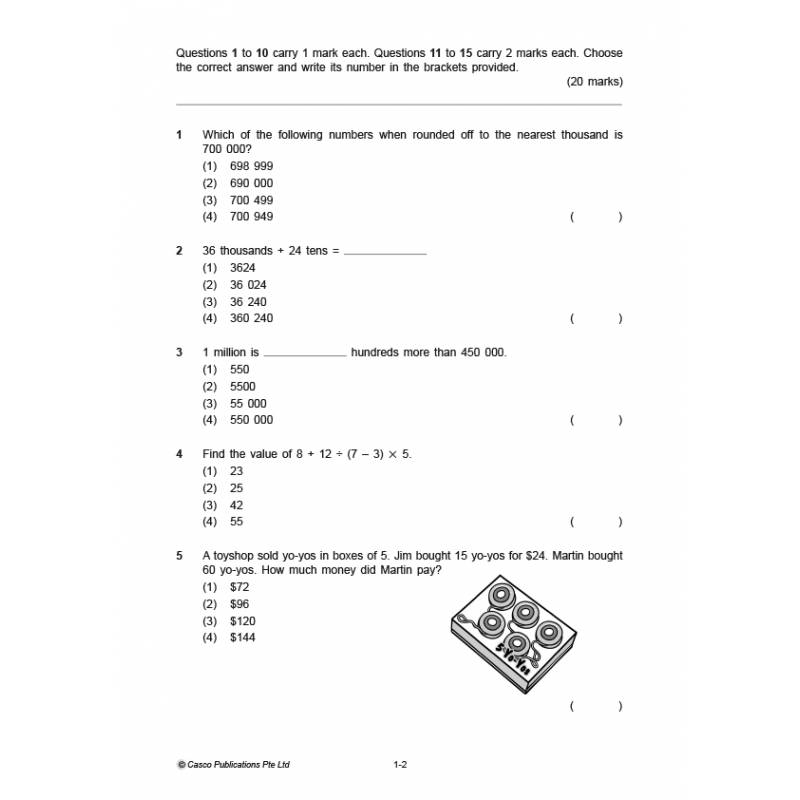 Primary 5 Exam Questions Topical Maths (Pack)