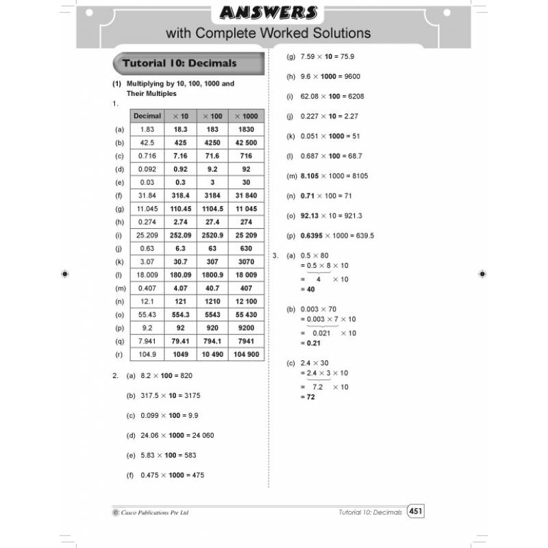 Primary Five Mathematics Tutor 5B
