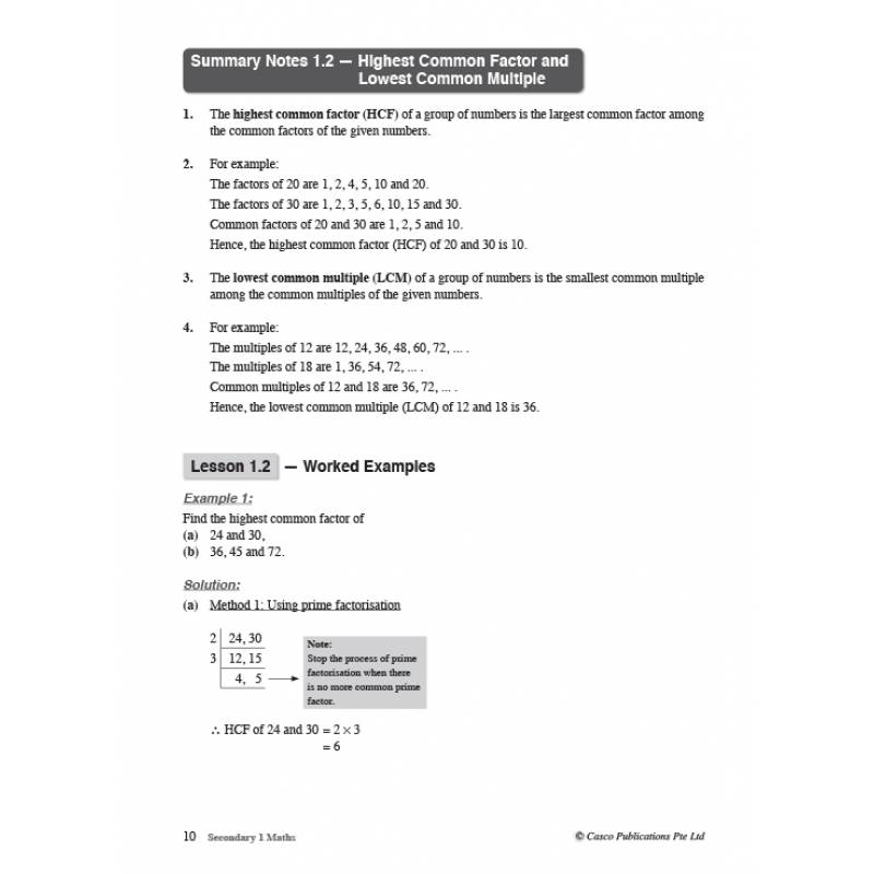 Secondary 1 Mathematics Topical Guide - Revised Edition